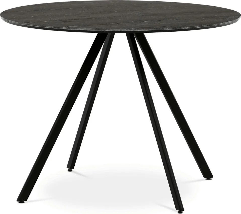 Kulatý jídelní stůl 100x100cm HT-R5010 GREY, lamino, šedý dub