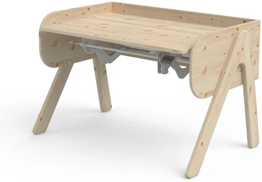 Dětský psací stůl z borovicového dřeva s nastavitelnou výškou Flexa Woody