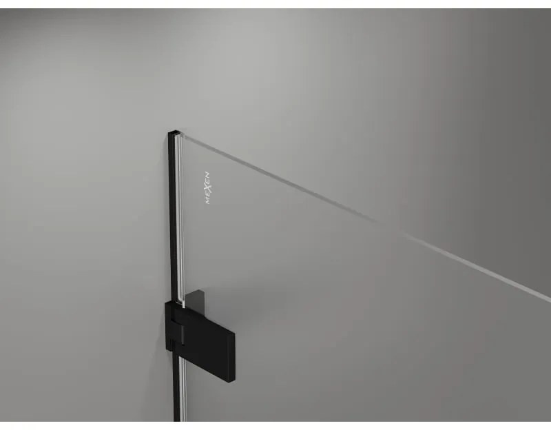 Mexen Lunar-F, skládací sprchový kout levý 70 x 70 cm, 8mm čiré sklo, černý profil, 836-070-070-70-00-L