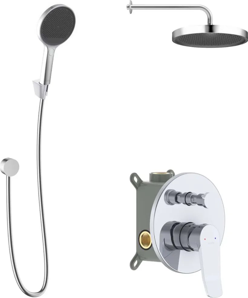 kielle Nefia - Sprchový set s baterií pod omítku, pro 2 spotřebiče, s příslušenstvím EcoSpare a tělesem, chrom 20627SP130