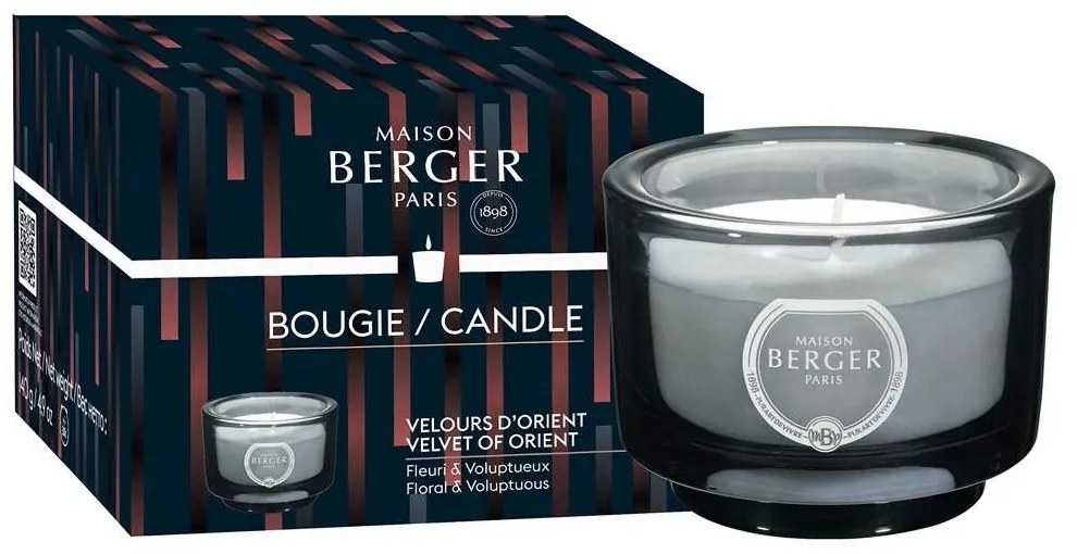 Maison Berger Paris Svíčka Variation s vůní Samet z Orientu, 140 g, šedá 7809