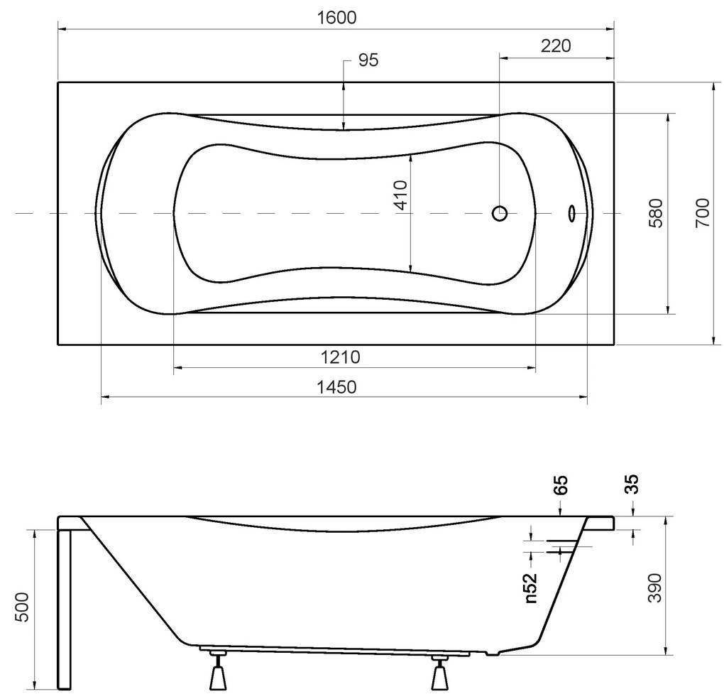 Besco Aria akrylátová vana Délka vany: 140cm