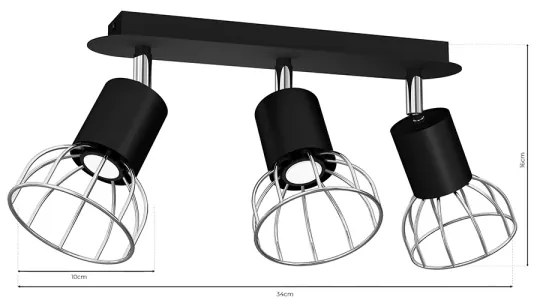 Bodové svítidlo DANTE 3xGU10/25W/230V černá/lesklý chrom