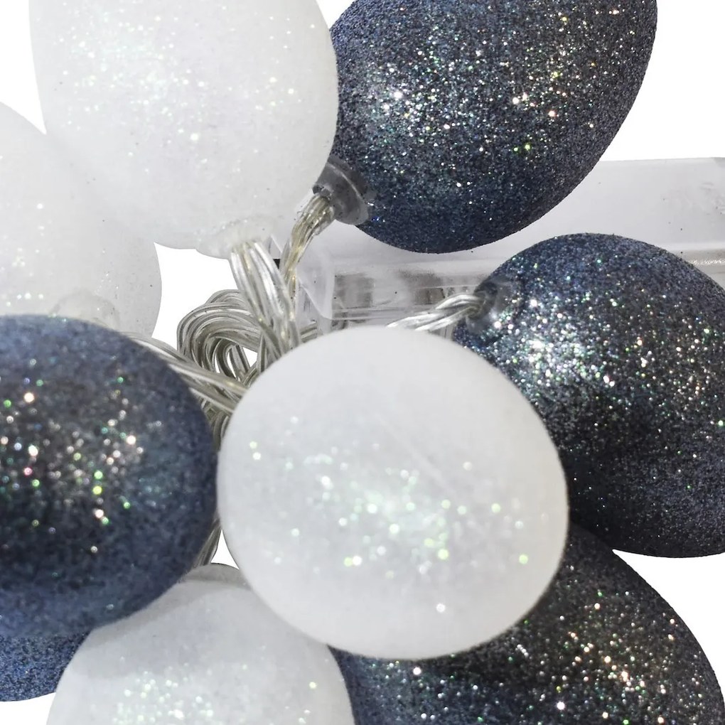 LED světelný řetěz Eggs1, 1,6 m, šedá/bílá