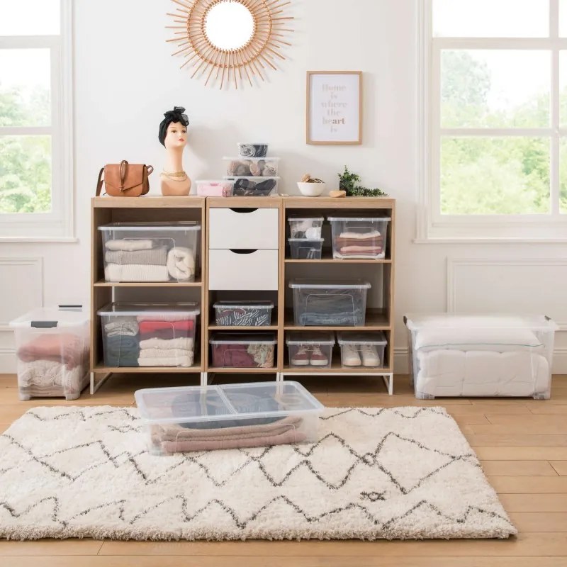 SUNDIS Úložný box pod postel VIEW BOX 50 L – pod postel, s víkem a kolečky