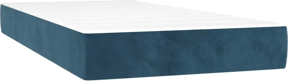 Box spring postel s matrací tmavě modrá 100x200 cm samet 3137891