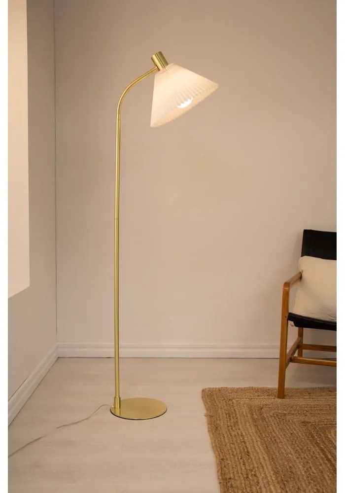 Stojací lampa v bílo-zlaté barvě (výška 145 cm) Mira – Markslöjd