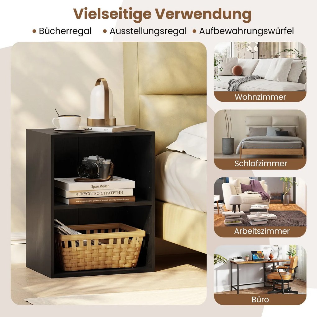 Costway Sada 2 dvoupatrových knihoven 42 cm, černá