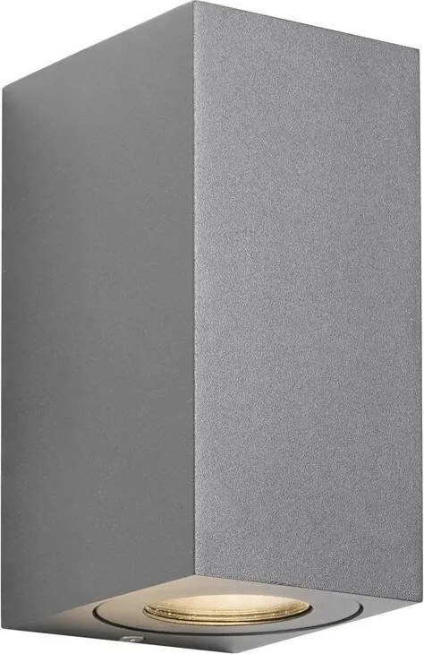 NOR 49731010 Venkovní nástěnné svítidlo Canto Maxi Kubi 2 2x28W GU10 šedá čirá - NORDLUX