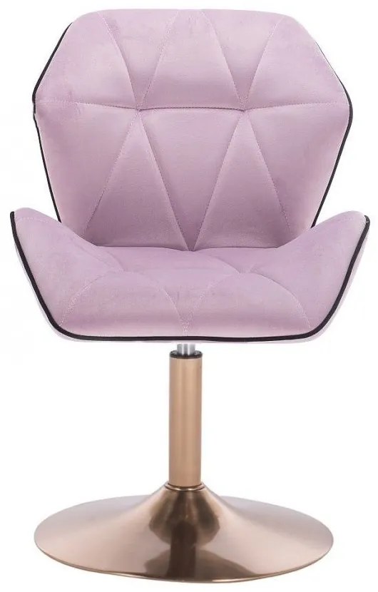 LuxuryForm DESIGN Otočná židle MILANO MAX VELUR na zlatém talíři - levandule