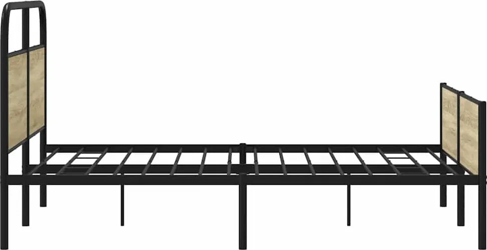 Kovový rám postele bez matrace dub sonoma 160 x 200 cm 3318694