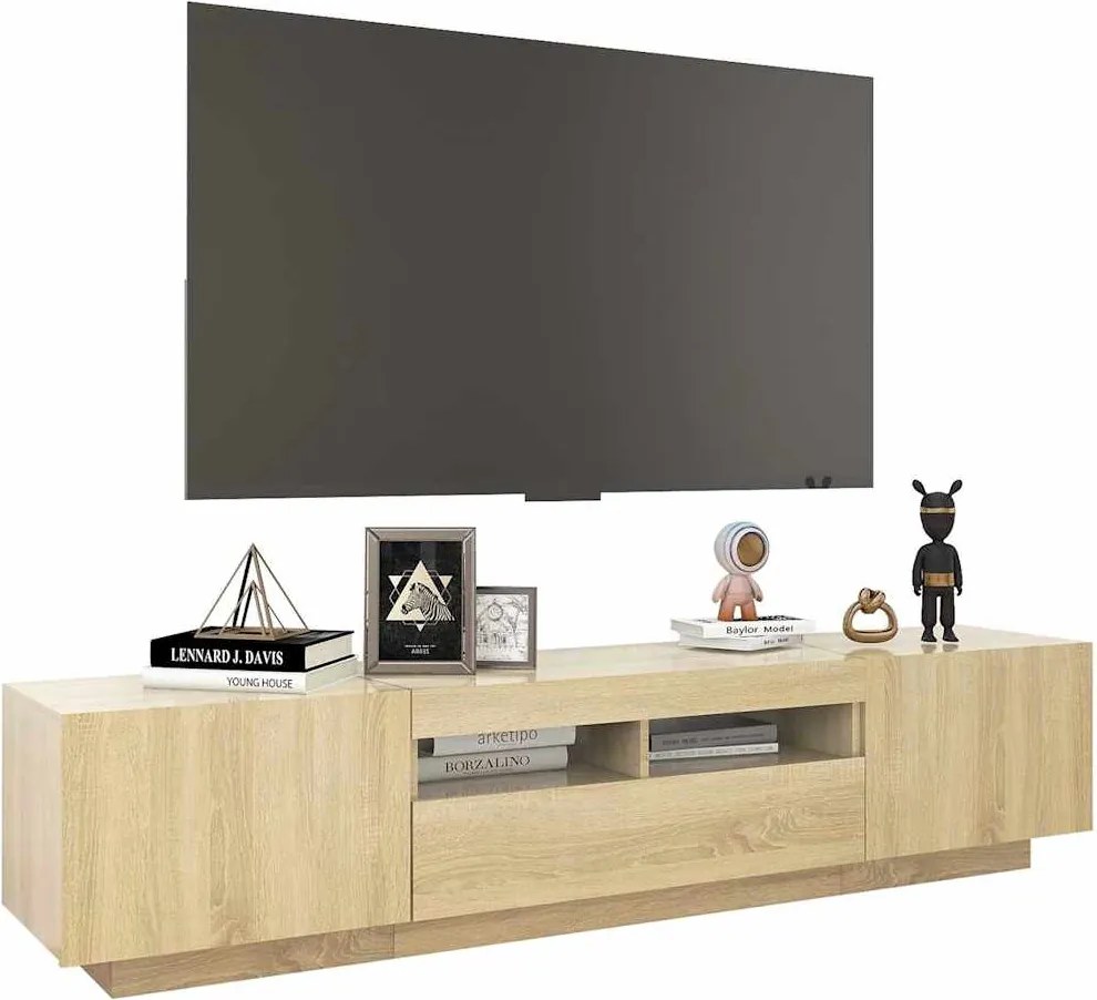 TV skříňka s LED osvětlením dub sonoma 180 x 35 x 40 cm 3081900
