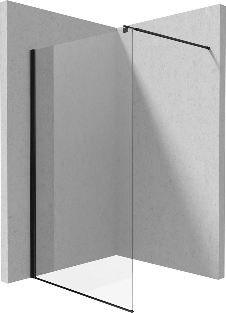 Deante Kerria Plus, sprchová zástěna typu Walk-In, systém Kerria Plus - 140 cm, černá, DEA-KTS_N34P