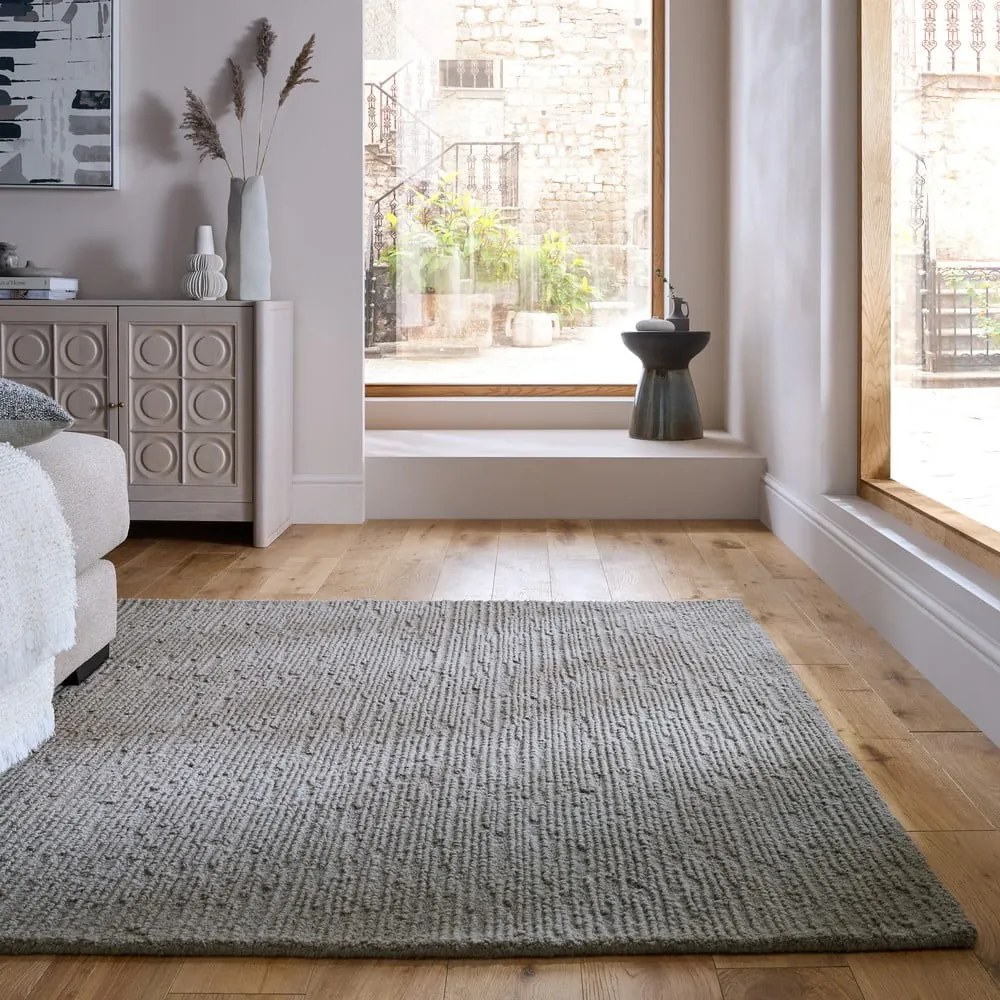 Šedý ručně tkaný vlněný koberec 200x290 cm Harris Boucle – Flair Rugs