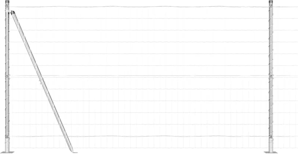 Zahradní euro plot s betonovým základem 10 x 1,2 m Stříbrná 3351001