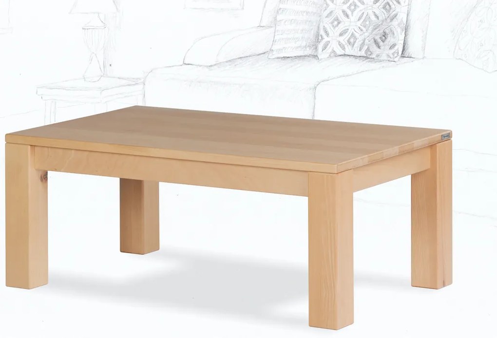 Wooded Konferenční stolek Chicago Standard z masivu BUK Výška stolku: 53 cm