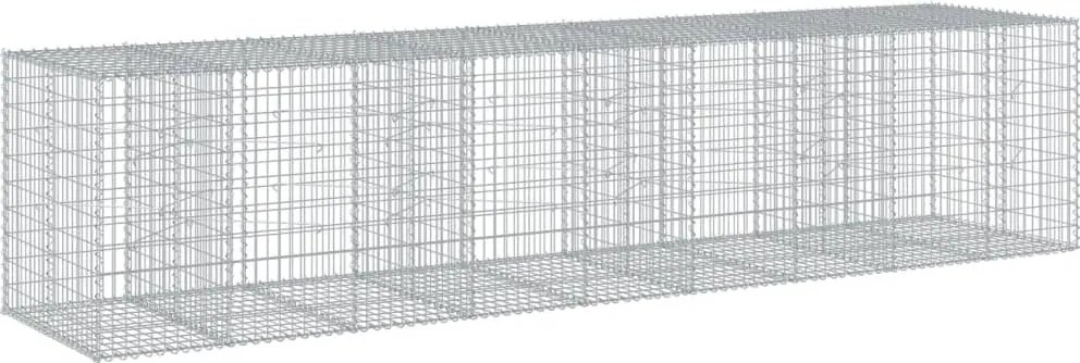 Gabionový koš s víkem 450 x 100 x 100 cm pozinkované železo 3295197