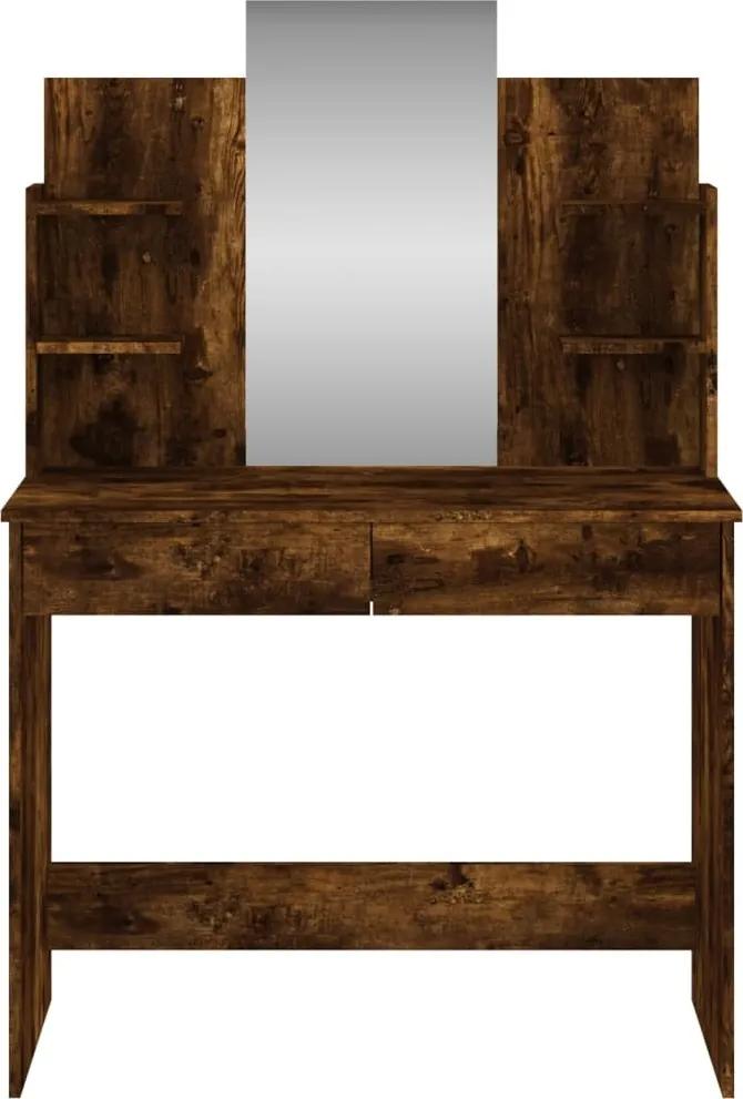vidaXL Toaletní stolek se zrcadlem 96 x 39 x 142 cm [837579] Barva: hnědý dub