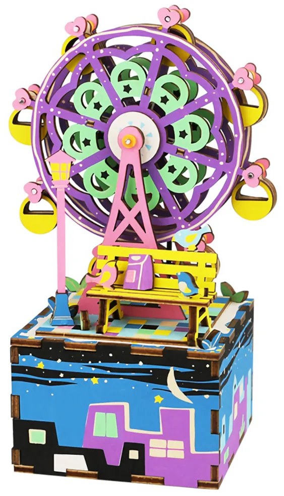 RoboTime 3D skládačka hrací skříňky Malý kolotoč