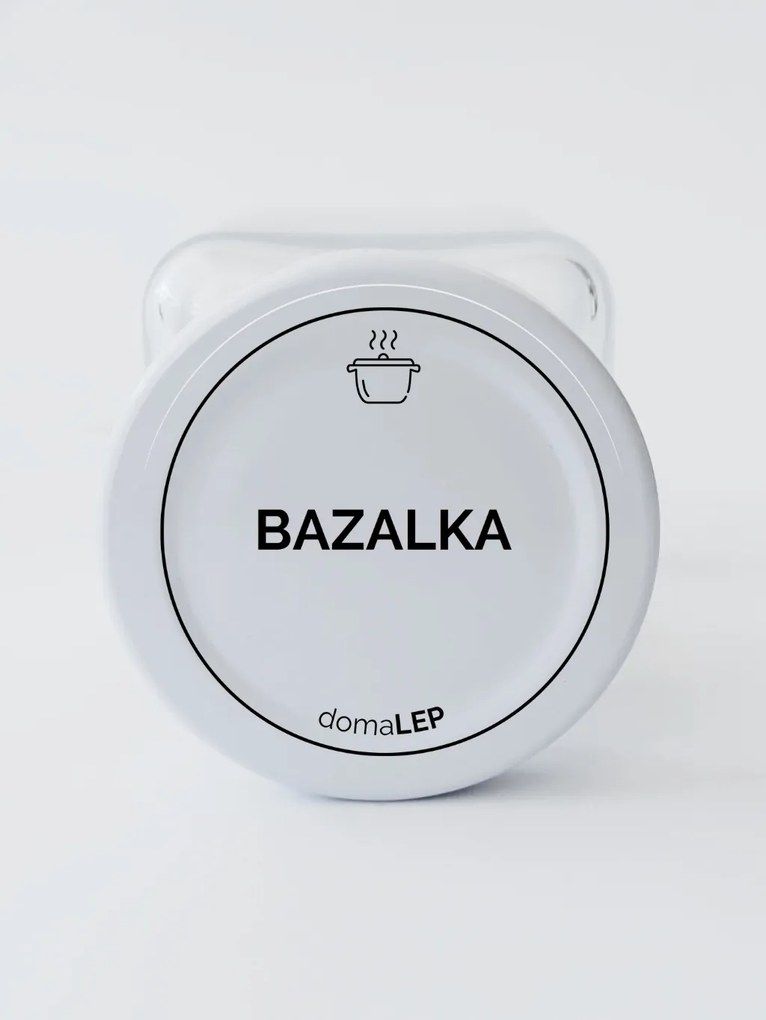 Samolepka na kořenky BAZALKA průhledná 5 cm tučné písmo