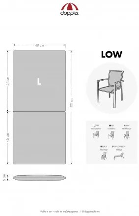 Doppler LIVING 2901 nízký - polstr na židli a křeslo