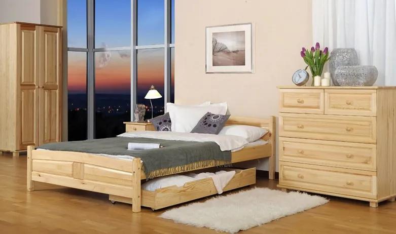 ImportWorld Dřevěná postel Roman 140x200 + rošt ZDARMA (Barva dřeva: Bílá)