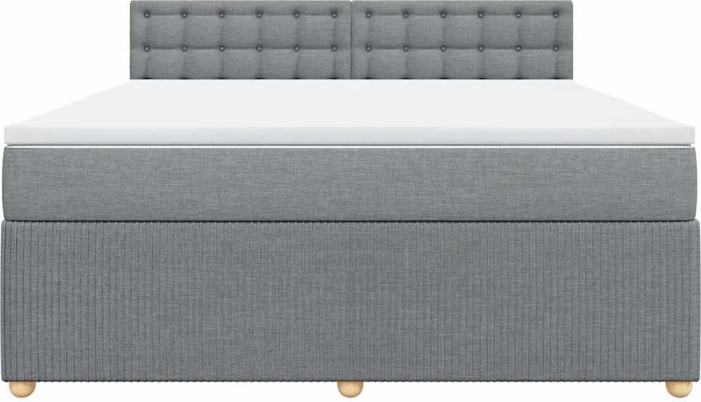 Box spring postel s matrací světle šedá 180 x 200 cm textil 3289849