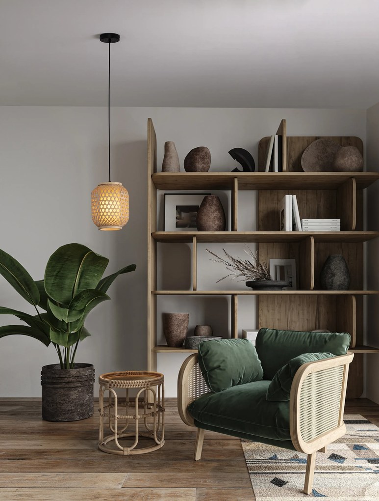 LED černá designová svítilna Asma