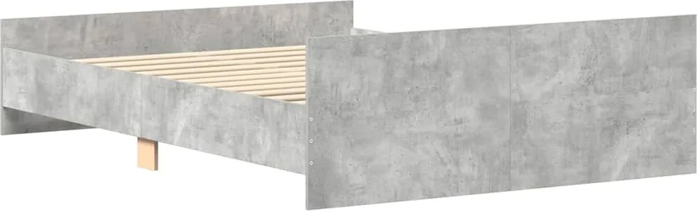 Rám postele s hlavovým a nožním čelem betonově šedý 150x200 cm 3203757