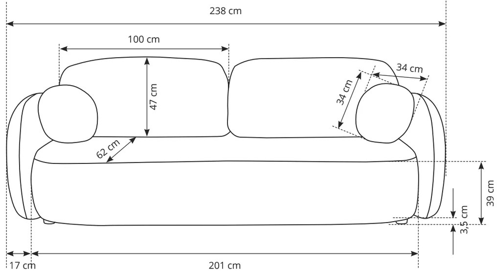 Pohovka OLIO Vyberte barvu látky: element 11