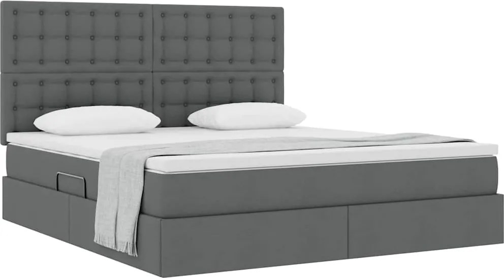 Postel s úložným prostorem a matrací Tmavě šedá 160 x 200 cm 3371917