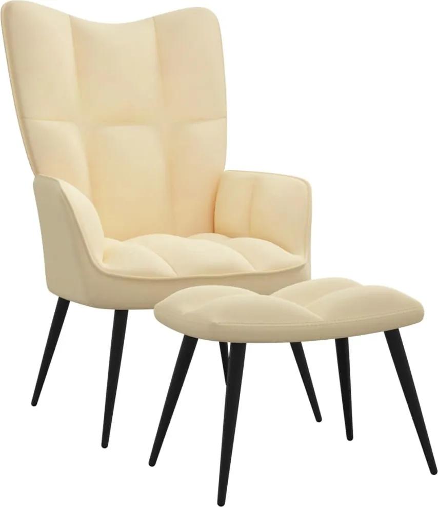 vidaXL Relaxační křeslo se stoličkou samet [328089] Barva: Růžová