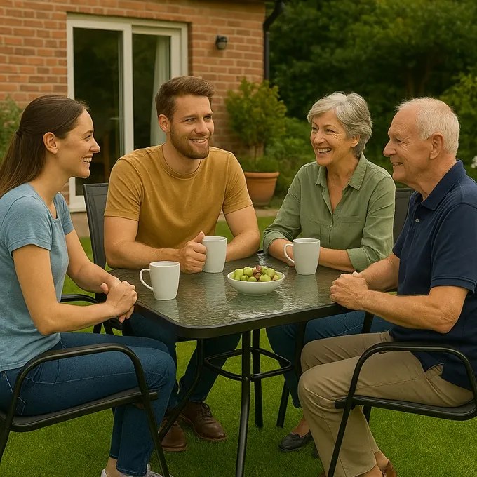 TRENDIE Sestava zahradního nábytku - 4 židle a stůl 80x80cm