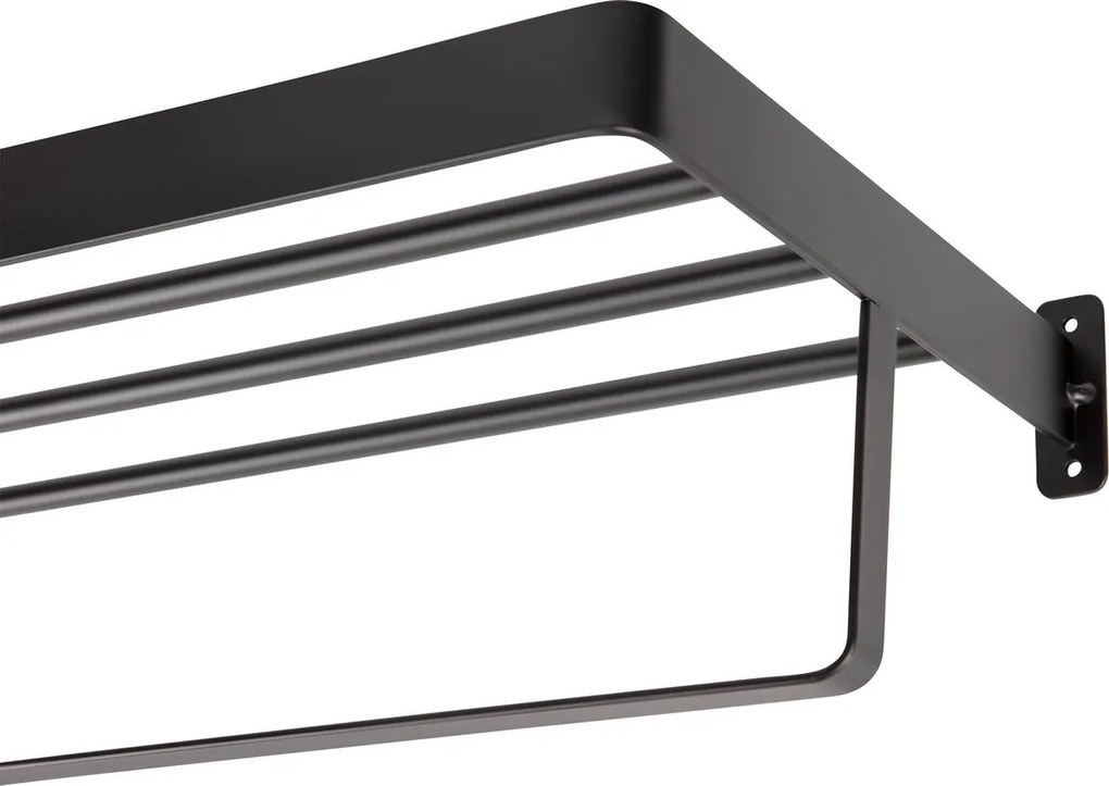 Nástěnný věšák na ručníky HANDY 60x22 cm, černý