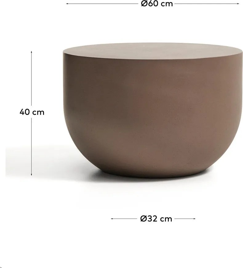 Betonový kulatý zahradní konferenční stolek ø 60 cm Garbet – Kave Home