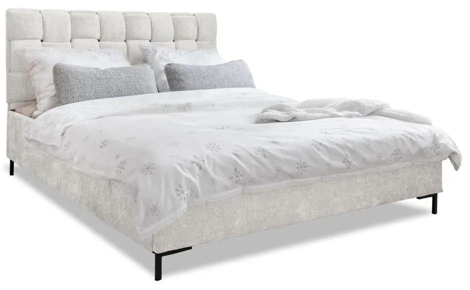 Krémová čalouněná dvoulůžková postel s roštem 180x200 cm Eve – Miuform