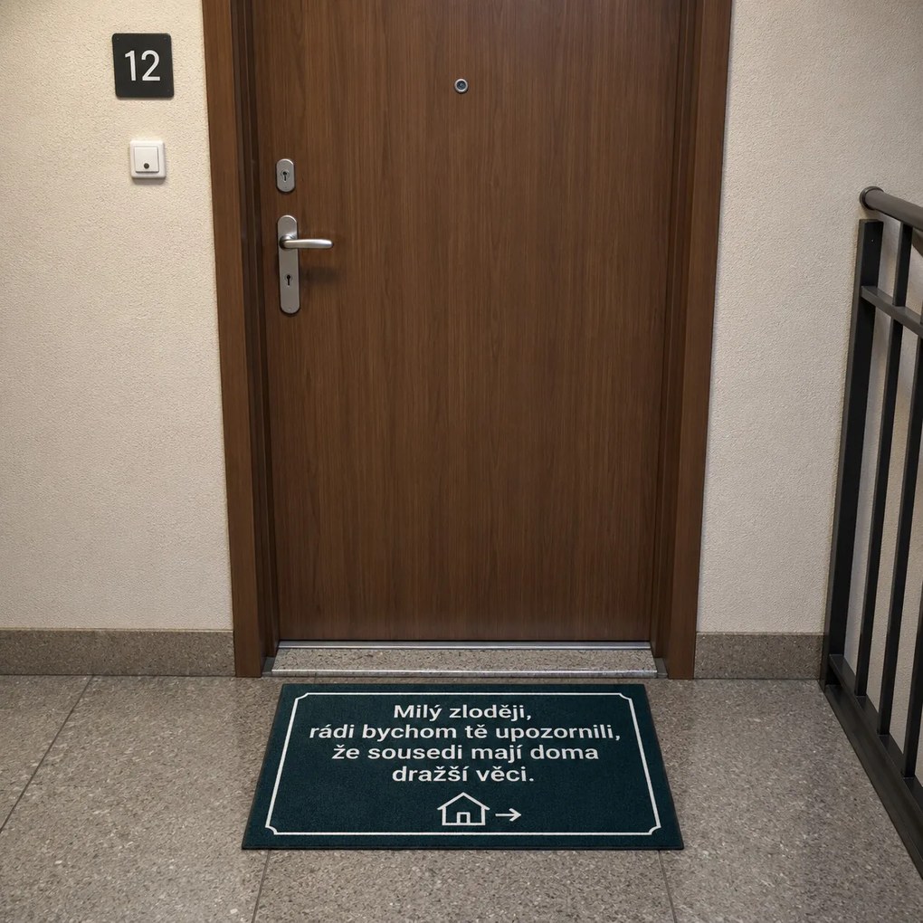 Mercury Flooring, Rohožka Milý zloději 40x60 cm - na ven i na doma, 40x60, zelená