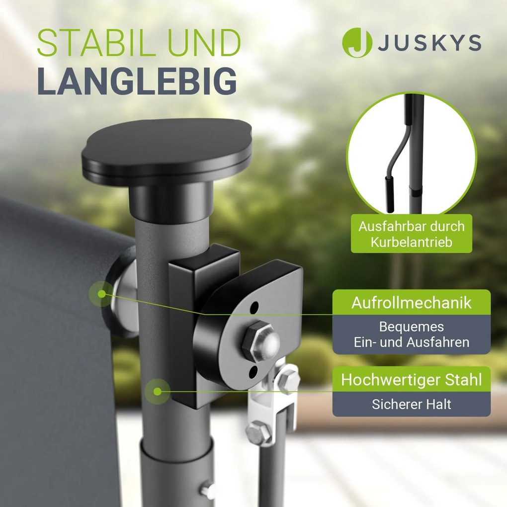 Juskys Svislá markýza Barbados Barva: šedá, Velikost: 120 × 310 cm