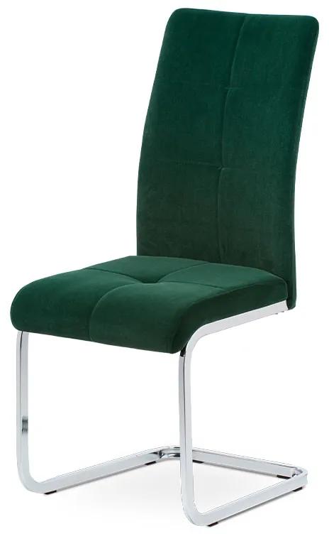 Jídelní židle DCL-440 GRN4 látka zelená sametová, podnož kov chrom