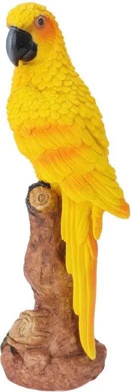 Papoušek na pařezu – žlutý 38 cm