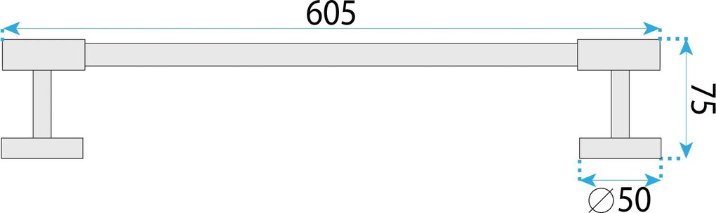 Rea Galo, koupelnový věšák na ručníky 60cm, broušená ocel, REA-88009