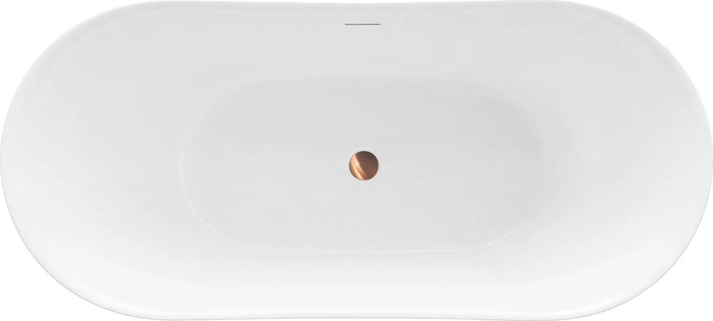 Rea FERRANO Slim, volně stojící vana 1800×800×745 mm, bílá, černá krytka odtoku, KPL-W6082