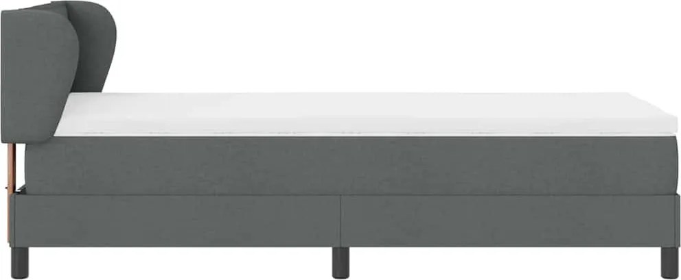 Postel s boxspringem s čelo Tmavě šedá 80 x 200 cm textil 3339927