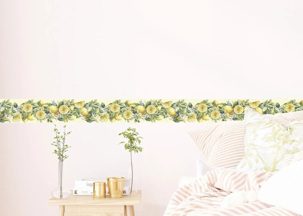 Samolepící bordura na zeď Jasné Citrony | 5 m x 13.8 cm | DWB8447