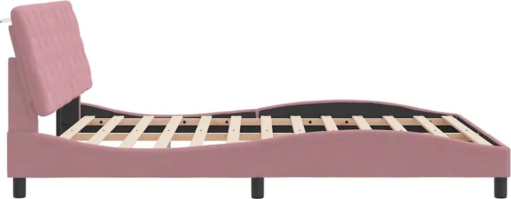 Rám postele bez matrace růžový 160x200 cm samet 3207934