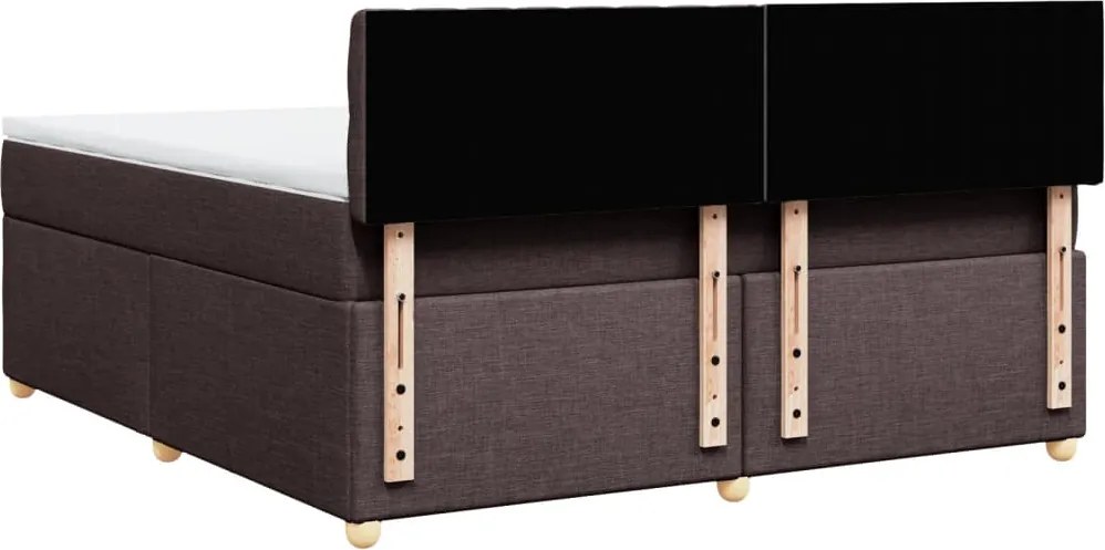 Box spring postel s matrací tmavě hnědá 180x200 cm textil 3286769