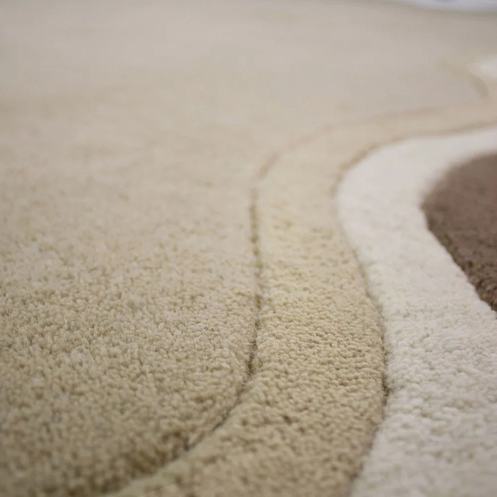 Ručně tkaný vlněný koberec v přírodní barvě 160x230 cm Leo Scallop – Flair Rugs