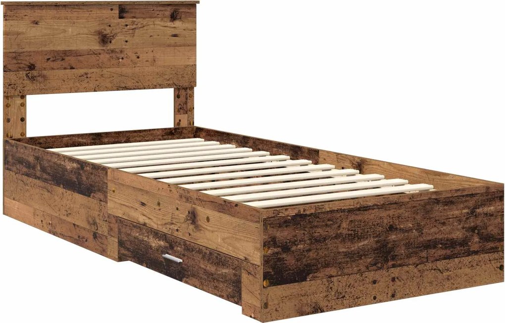 Rám postele s čelo Staré dřevo 90 x 190 cm Kompozitní dřevo 3410956