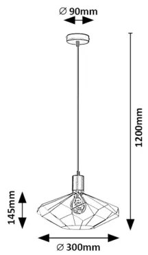 Rabalux 72241 - Lustr na lanku FRAN 1xE27/40W/230V