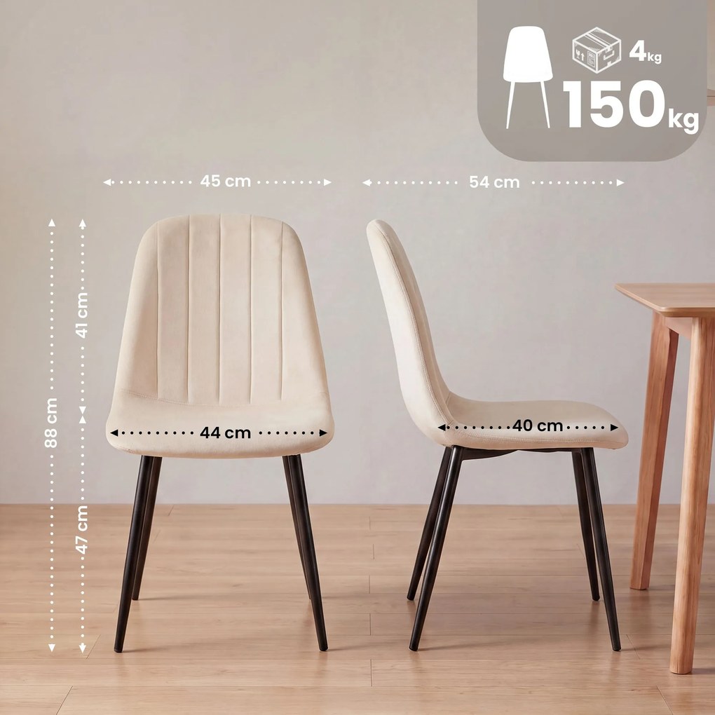 Jídelní židle Baxter samet – krémová